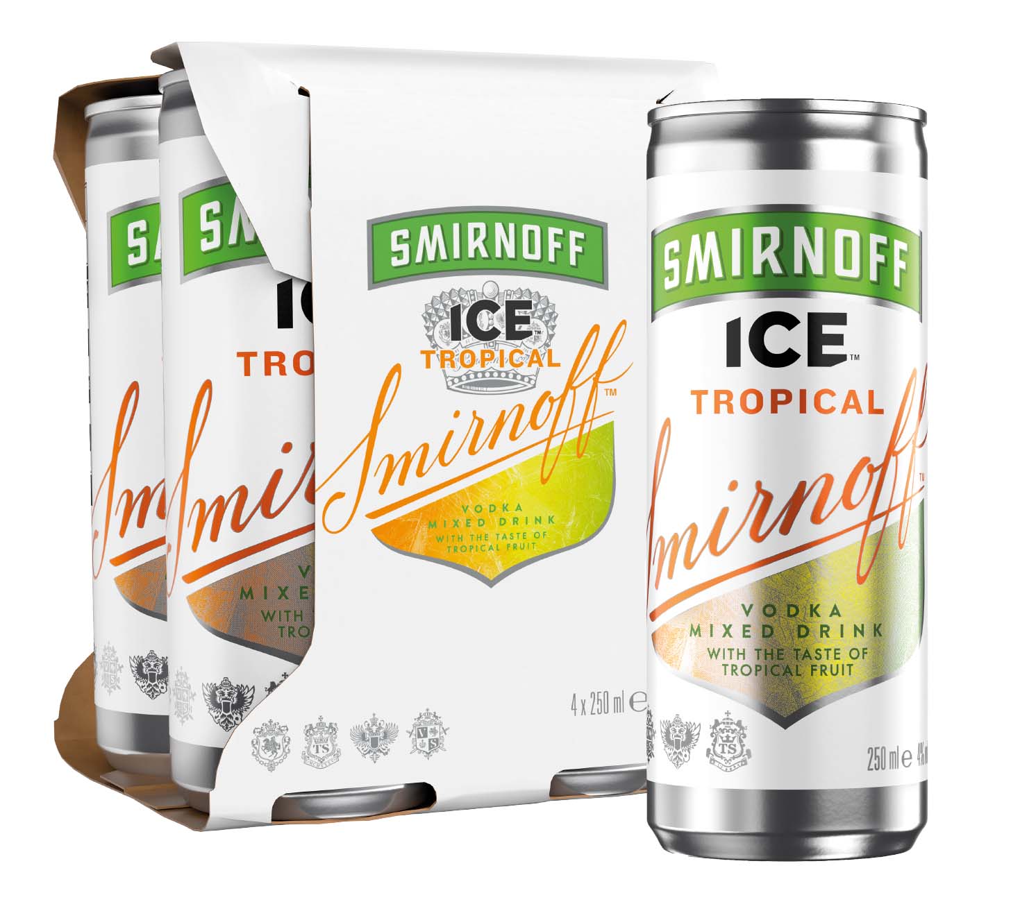 SMIRNOFF ICE TROPIAL Dosen Kiste 24 x 250 ml / 4 % Italien - drink-shop ...
