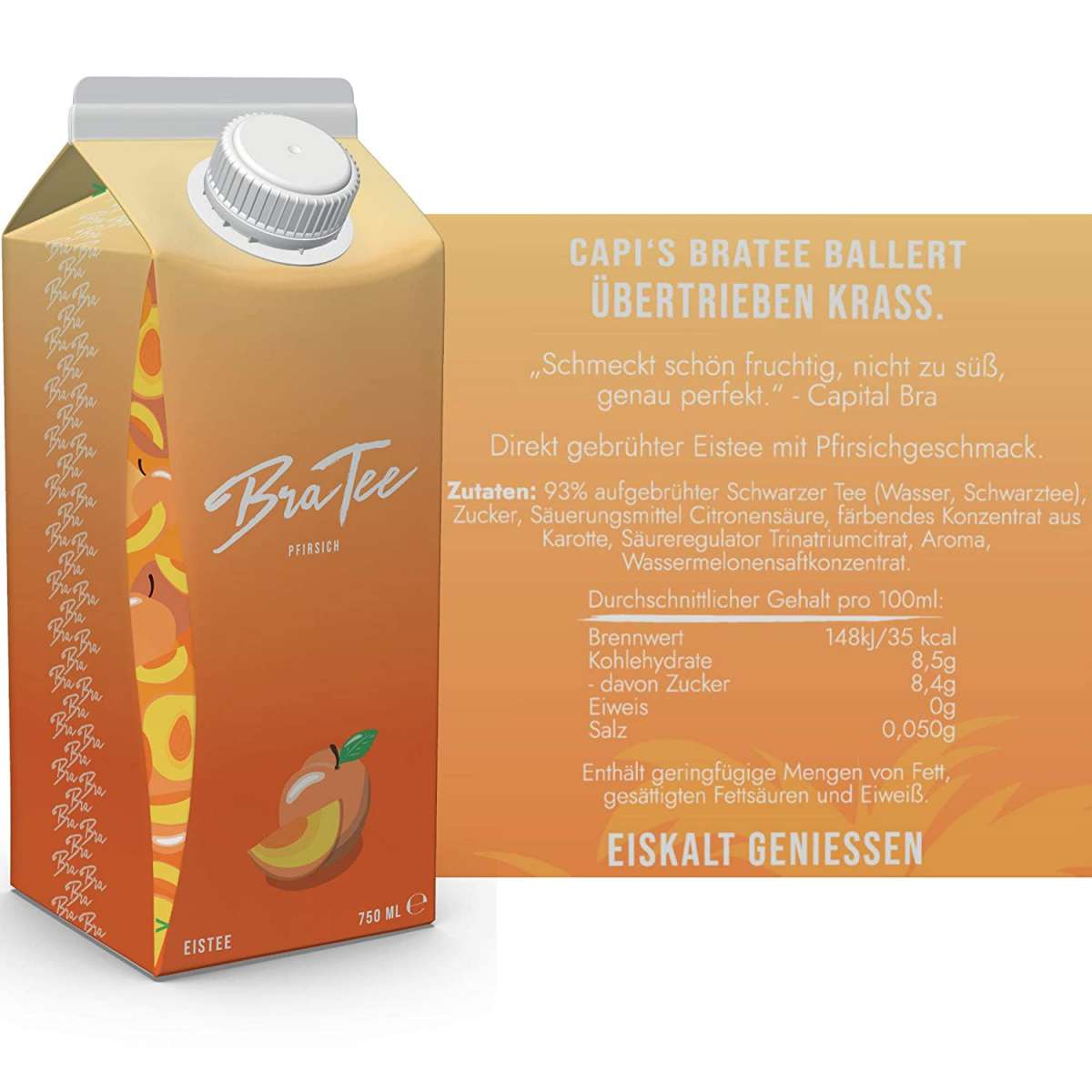 BraTee - Capital Bra Eistee PFIRSICH 750 ml Deutschland - drink-shop.ch ...