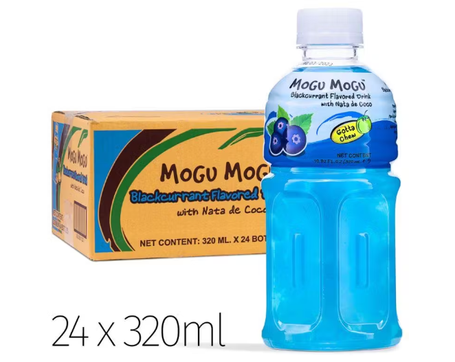 MOGU MOGU BLACKCURRANT Flavoured Drink With Nata De Coco Kiste 24 x 320 ml Thailand - drink-shop ...